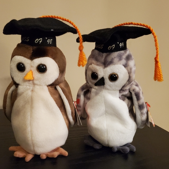 Ty | Other | Rare Wise Wiser Ty Beanie Baby Graduation Owl Set | Poshmark